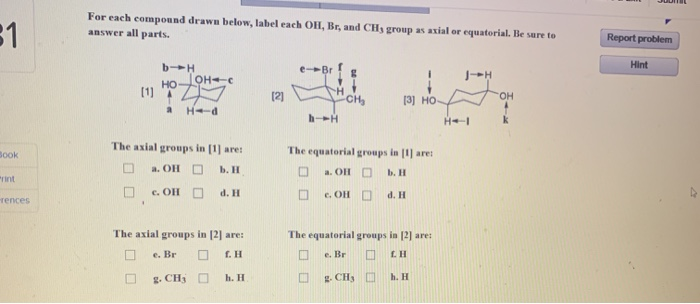 Solved 31 For each compound drawn below, label each OH, Br, | Chegg.com