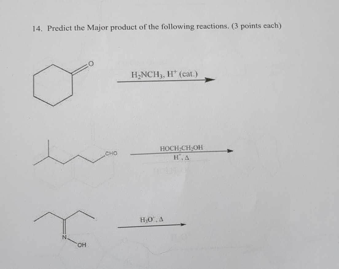Solved Predict the Major product of the following reactions. | Chegg.com