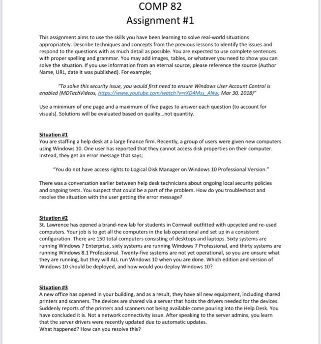 This assignment aims to use the skills you have been | Chegg.com