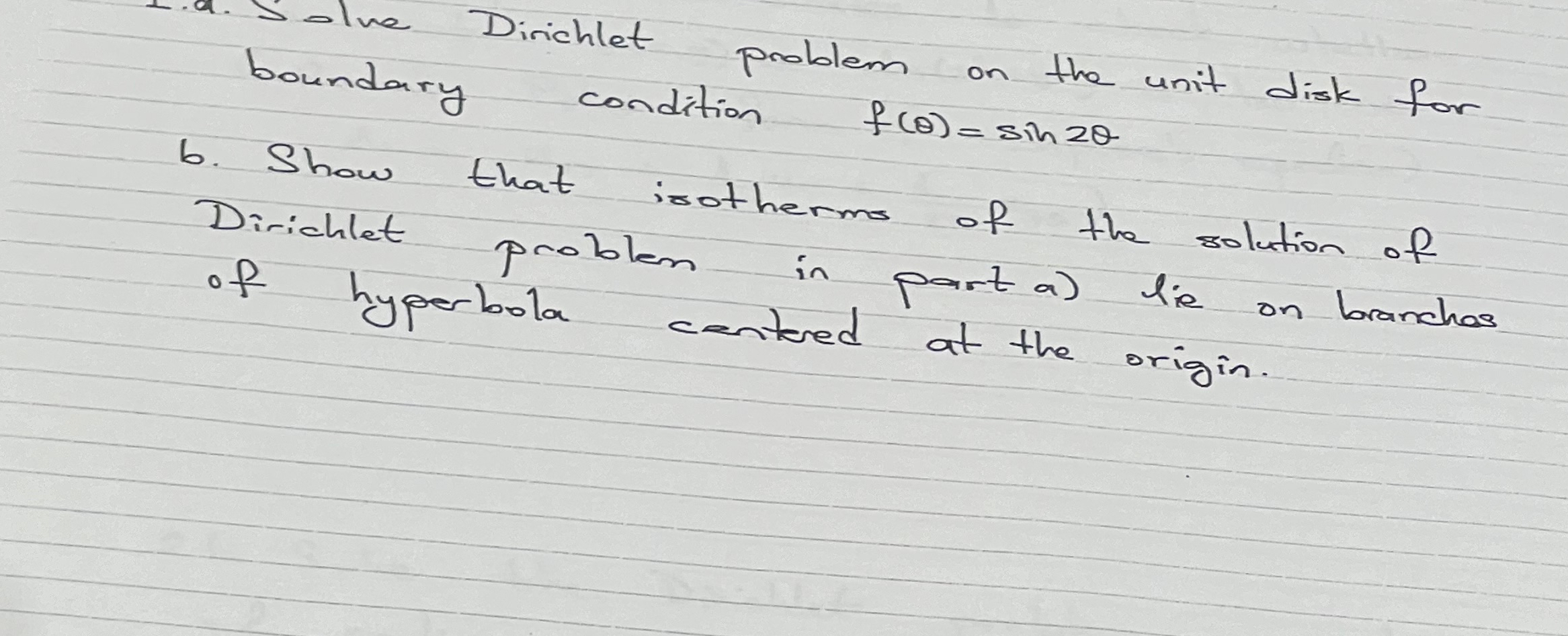 Solved -lve Dirichlet problem on the unit disk for boundary | Chegg.com