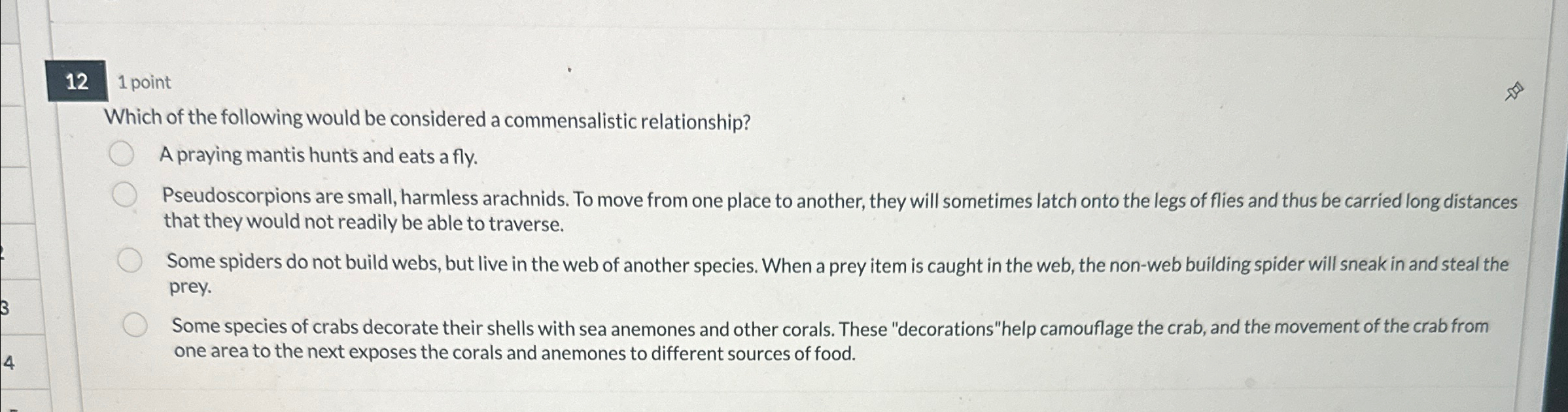 Solved 121 ﻿pointWhich of the following would be considered | Chegg.com