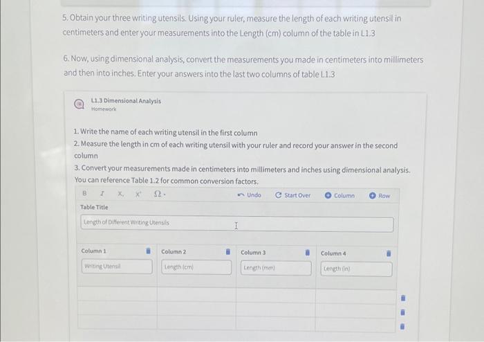 5. Obtain your three writing utensils. Using your | Chegg.com