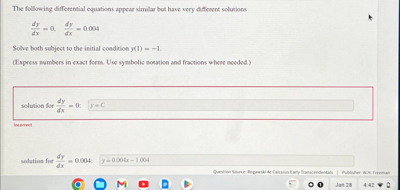 Solved The following differential equations appear similar | Chegg.com