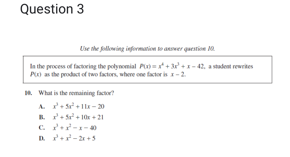 Solved Question 3Use the following information to answer | Chegg.com