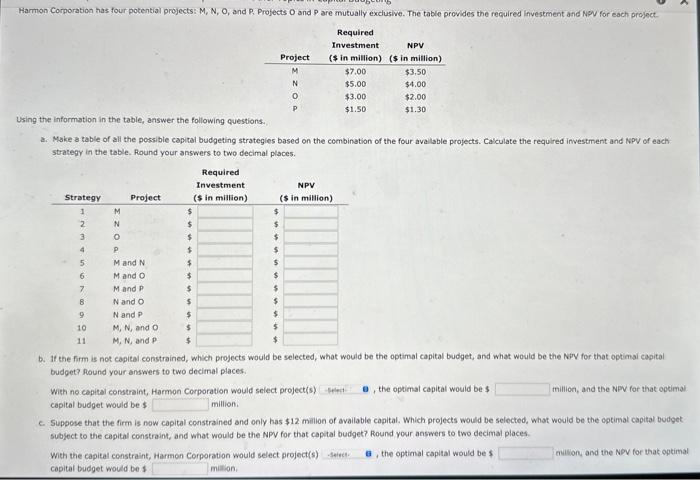 Solved Using the information in the table, answer the | Chegg.com