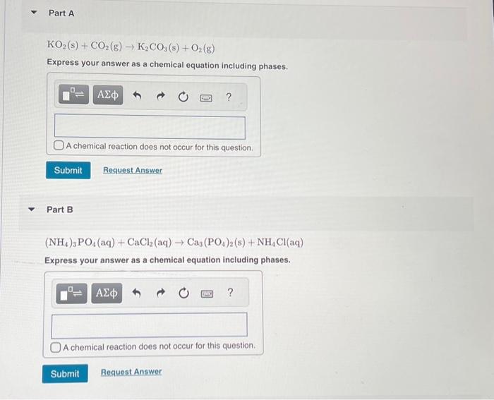 KO2( s)+CO2( g)→K2CO3( s)+O2( g) Express your answer | Chegg.com
