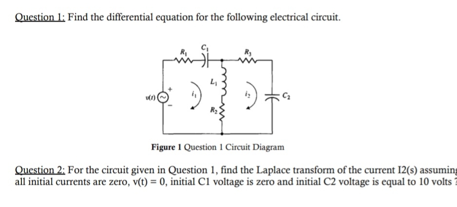 Solved Question 1: Find the differential equation for the | Chegg.com