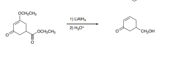 Solved OCH2CH3 1) LiAIH4 2) H30+ OCH2CH3 CH OH | Chegg.com