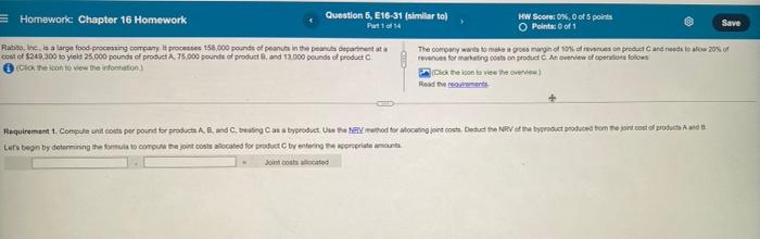 Save Homework Chapter 16 Homework Question 6 E16 31