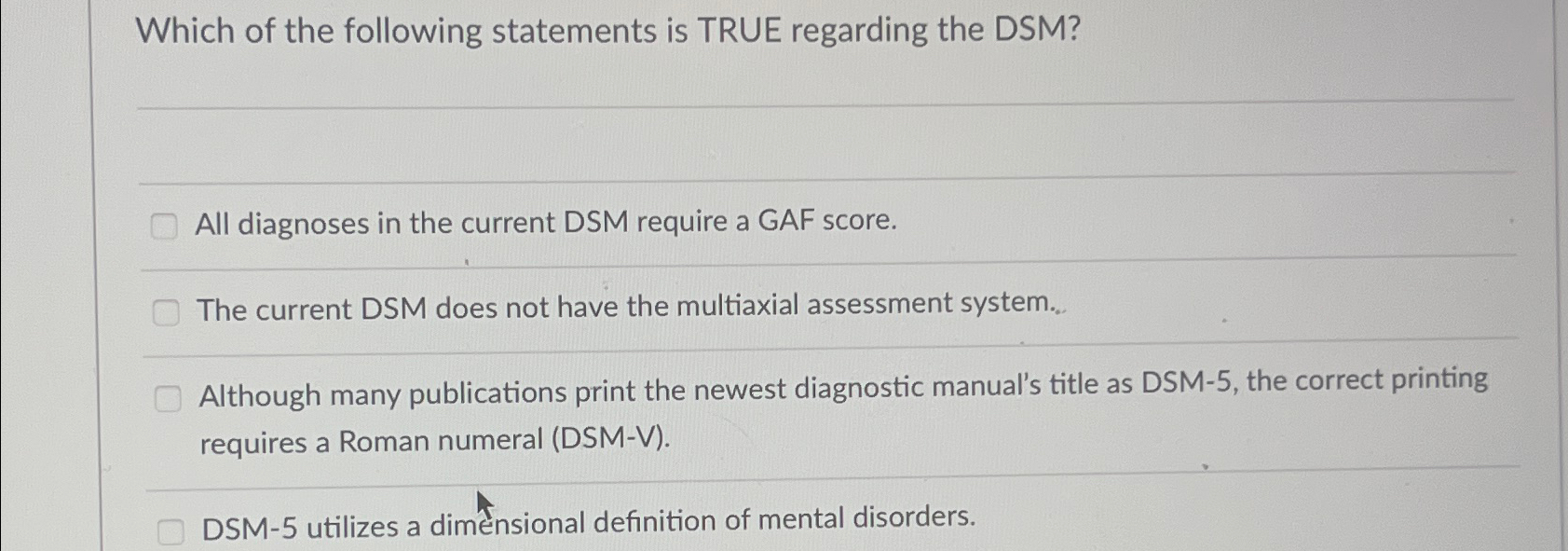 Solved Which of the following statements is TRUE regarding | Chegg.com