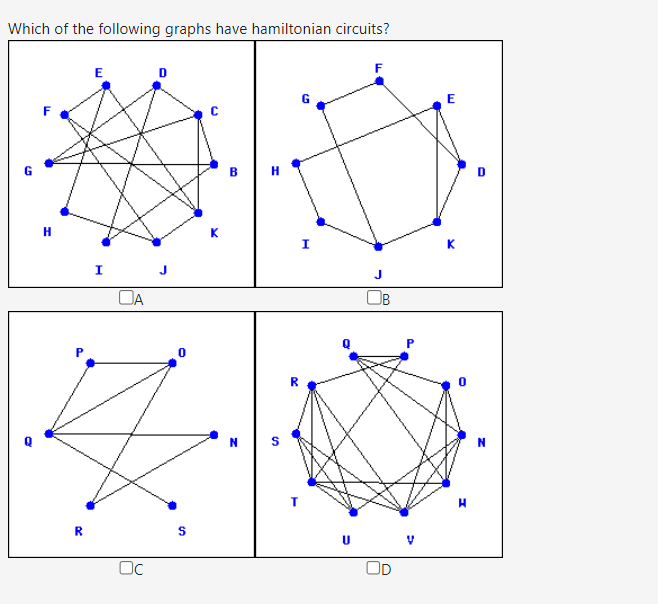 Solved Which of the following graphs have hamiltonian | Chegg.com