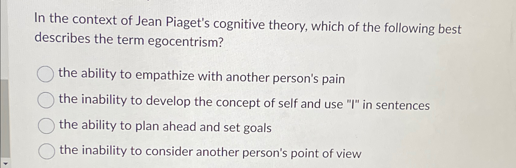 Solved In the context of Jean Piaget's cognitive theory, | Chegg.com