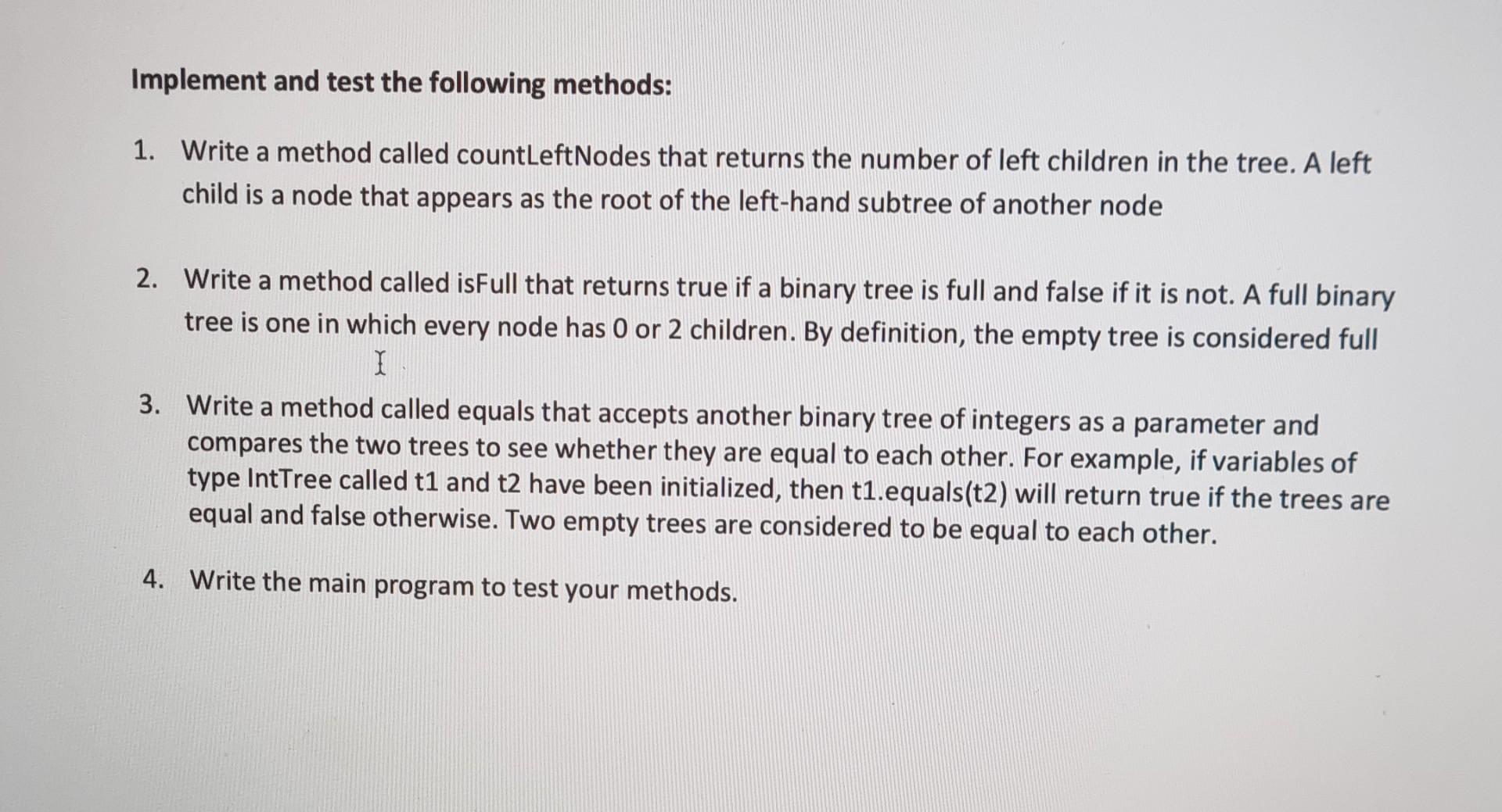 Solved Implement and test the following methods: 1. Write a | Chegg.com