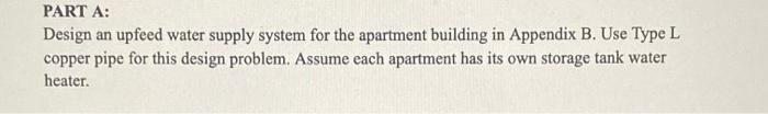 Solved PART A: Design an upfeed water supply system for the | Chegg.com