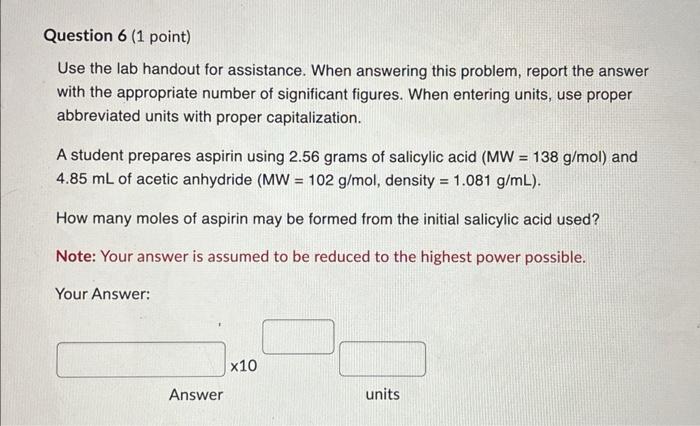 Solved Use the lab handout for assistance. When answering | Chegg.com