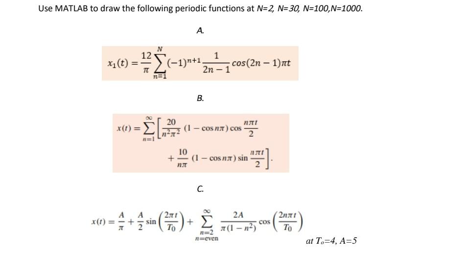 Solved Use MATLAB to draw the following periodic functions | Chegg.com