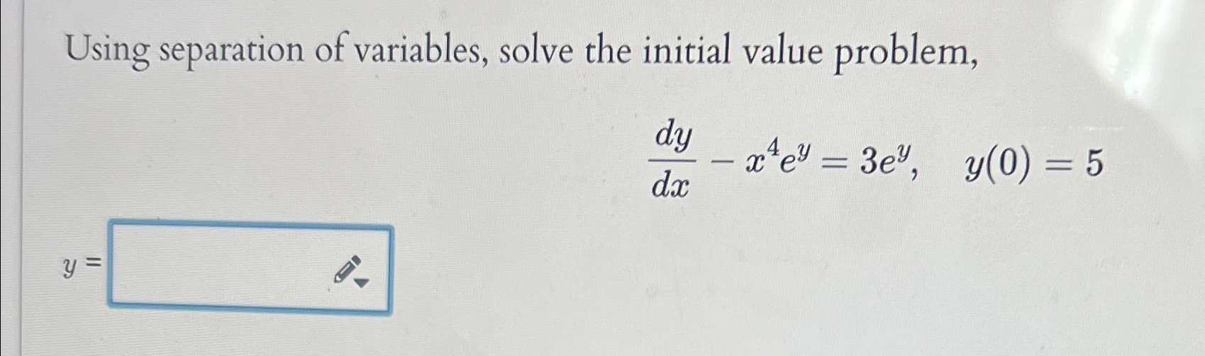 Using separation of variables, solve the initial | Chegg.com
