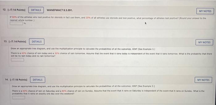 Solved 12. [-/7.14 Points DETAILS WANEFMAC7 8.5.091 MY NOTES | Chegg.com