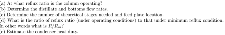 Solved A Distillation Column Composed Of Theoretical Plates
