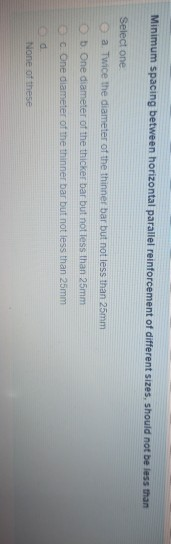 Solved Minimum spacing between horizontal parallel | Chegg.com