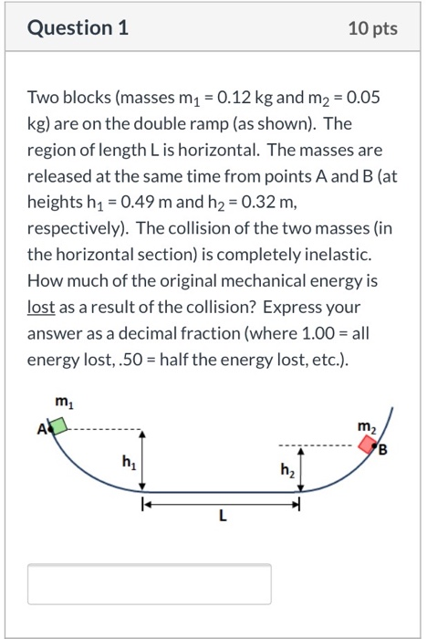 Solved Two blocks (masses m1 = 0.12 kg and m2 = 0.05 kg) are | Chegg.com