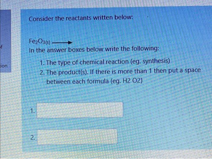 Solved 3. Consider the reactants written below: H2(g) + | Chegg.com