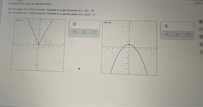 Solved Translate each graph as specified below. (a) The | Chegg.com