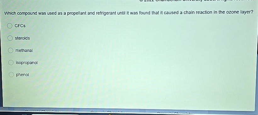 Solved Which compound was used as a propellant and | Chegg.com
