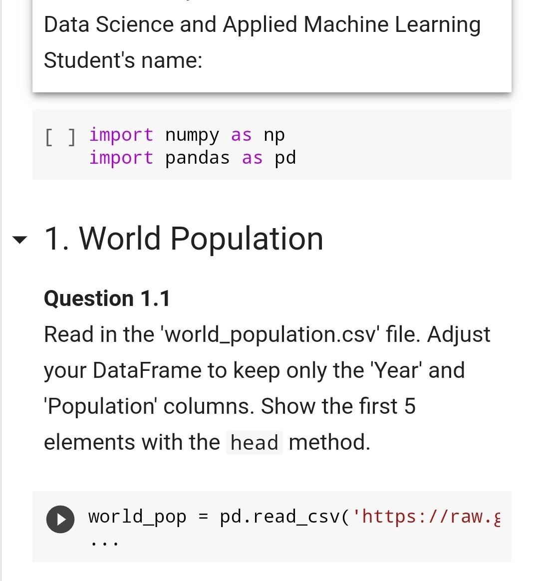 Solved Data Science and Applied Machine Learning Student's | Chegg.com