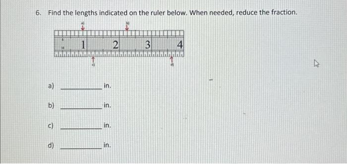 Solved 6. Find the lengths indicated on the ruler below. | Chegg.com