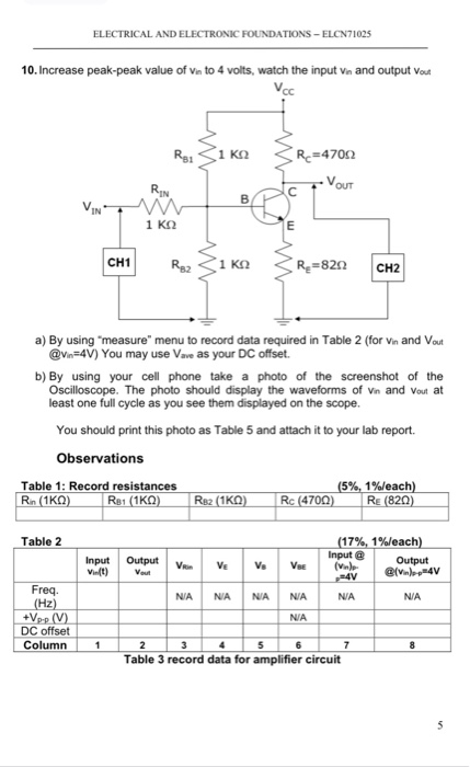 ELECTRICAL AND ELECTRONIC FOUNDATIONS - ELCN71025 10. | Chegg.com