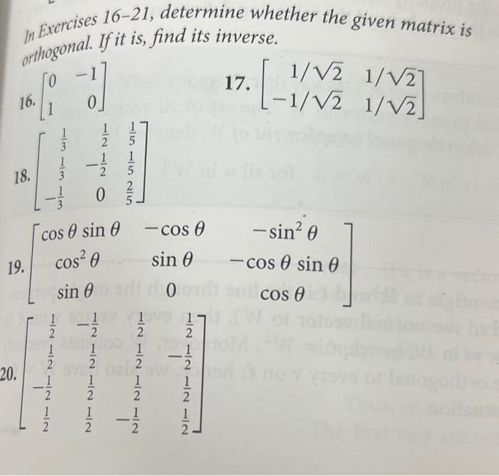 Solved In Exercises 16-21, determine whether the given | Chegg.com