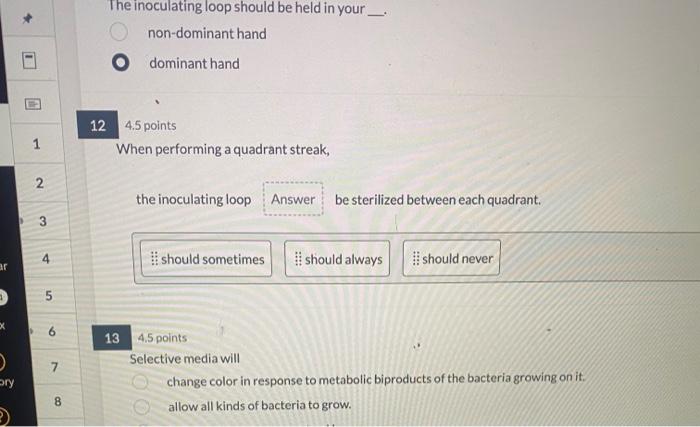 Solved The inoculating loop should be held in your | Chegg.com
