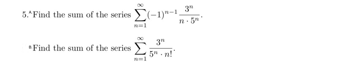 Solved ?A ﻿Find the sum of the series | Chegg.com