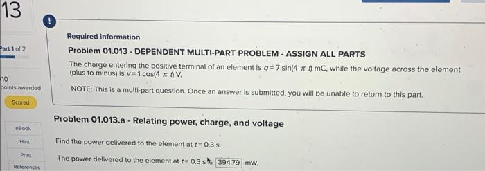 Solved Required information Problem 01.013 - DEPENDENT | Chegg.com