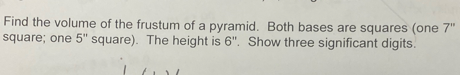 Solved Find the volume of the frustum of a pyramid. Both | Chegg.com
