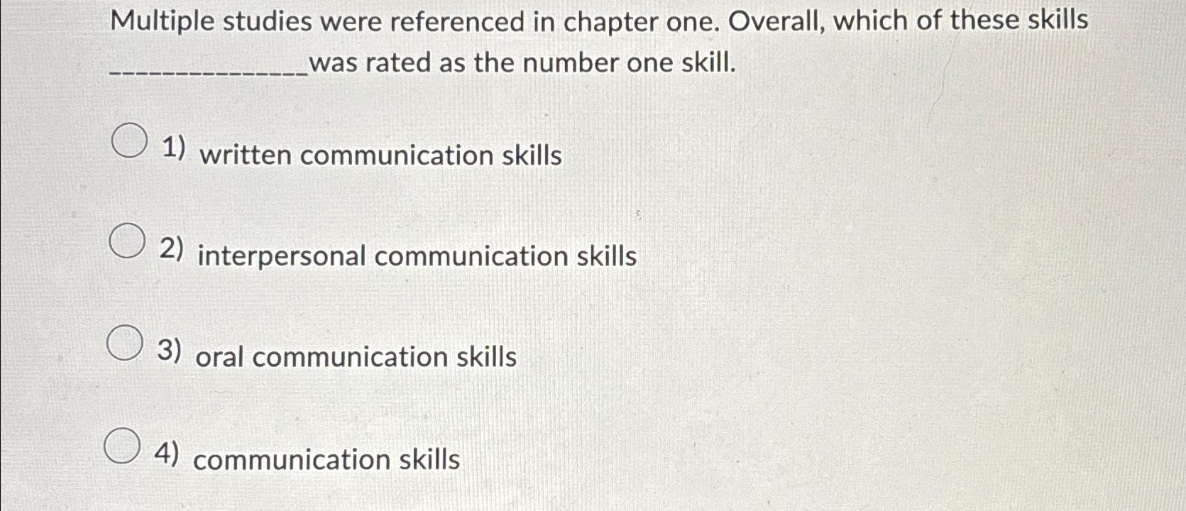 Solved Multiple studies were referenced in chapter one. | Chegg.com