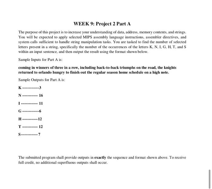 Solved WEEK 9: Project 2 Part A The purpose of this project | Chegg.com