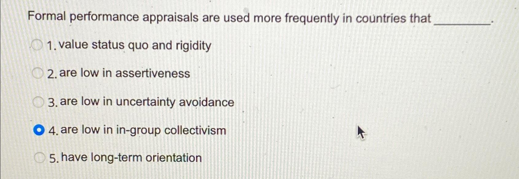 Solved Formal performance appraisals are used more | Chegg.com