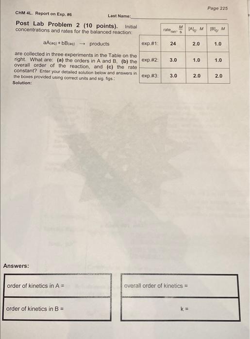 Solved Post Lab Problem 1 (8 points, 2 points each). The | Chegg.com
