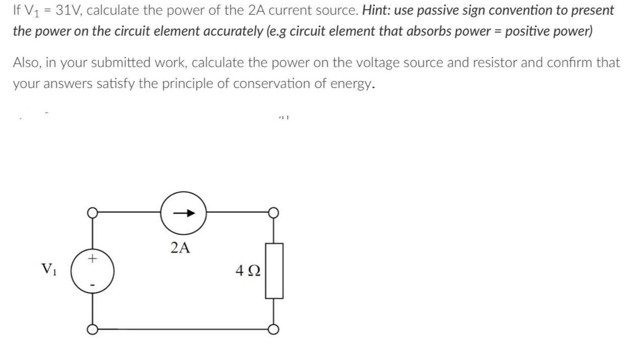 Solved If \\( \\mathrm{V}_{1}=31 \\mathrm{~V} \\), calculate | Chegg.com