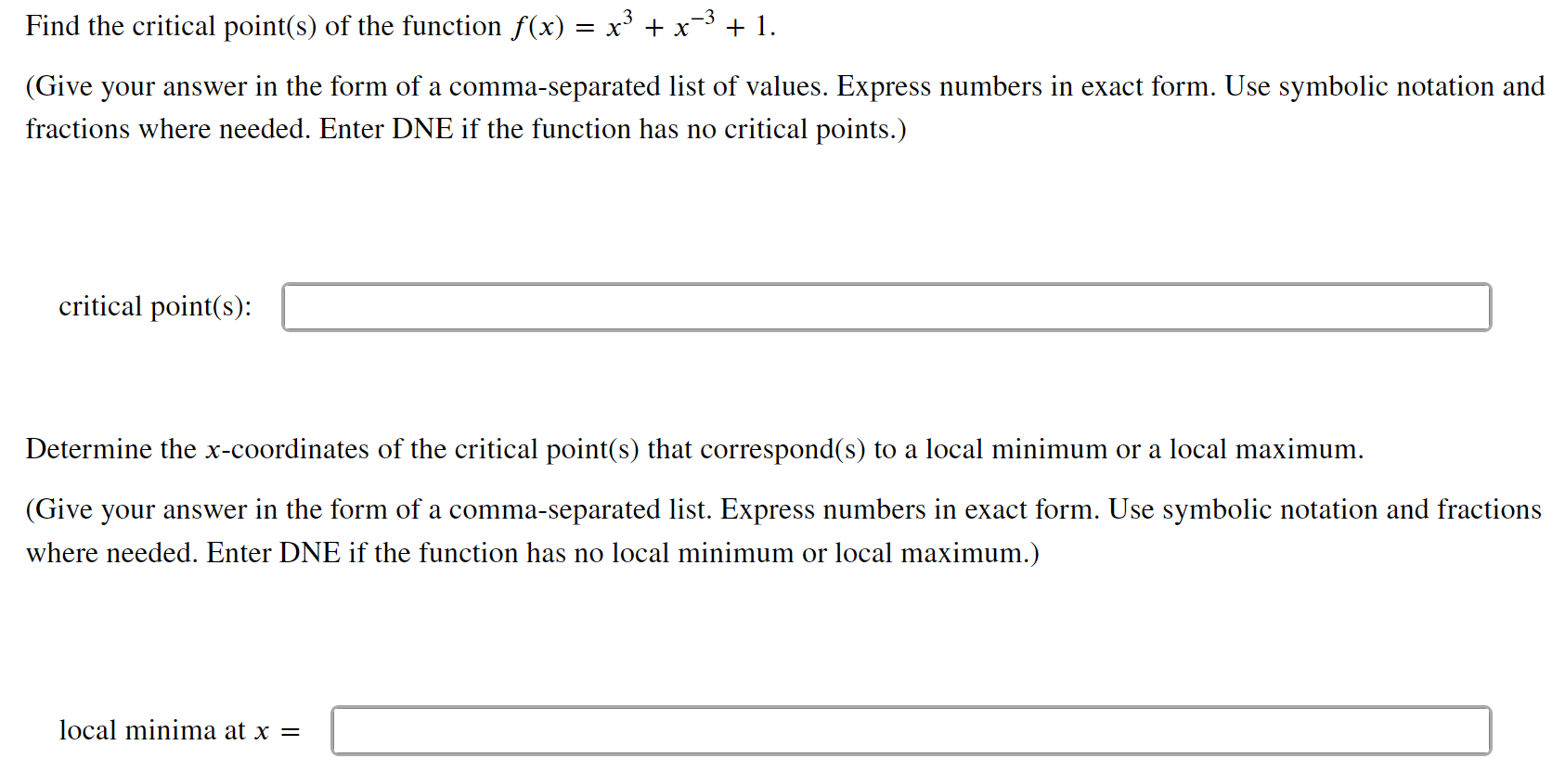 Solved Find the critical point(s) ﻿of the function | Chegg.com