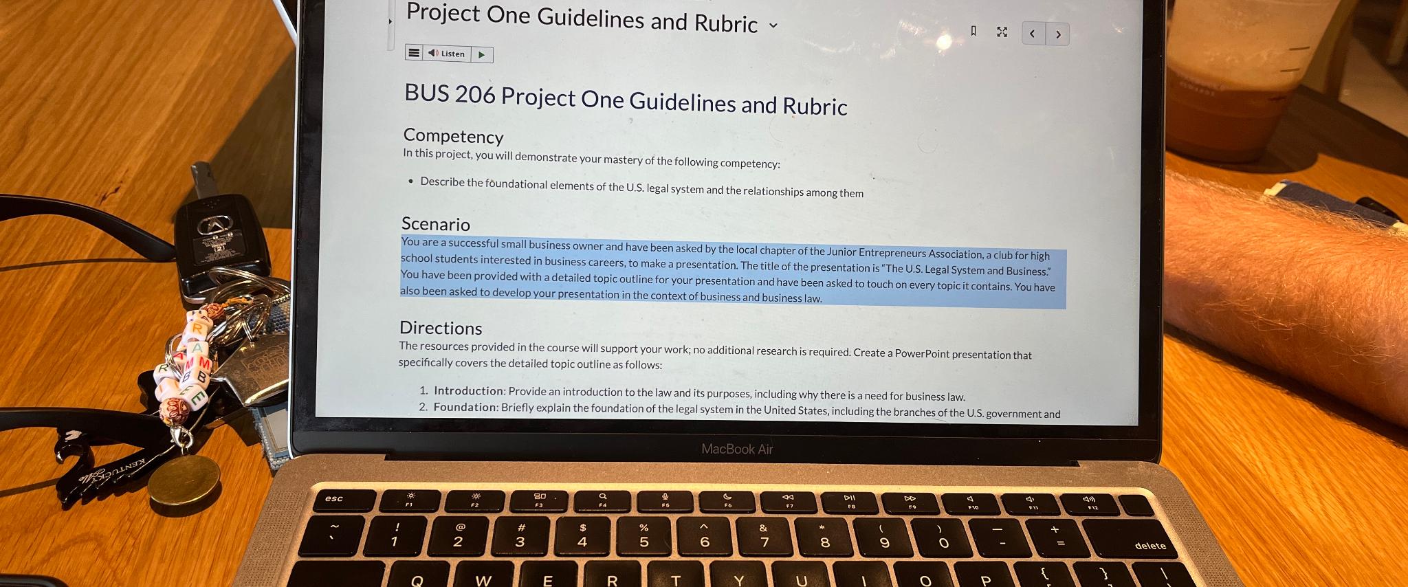 Solved Project One Guidelines and RubricBUS 206 ﻿Project One | Chegg.com
