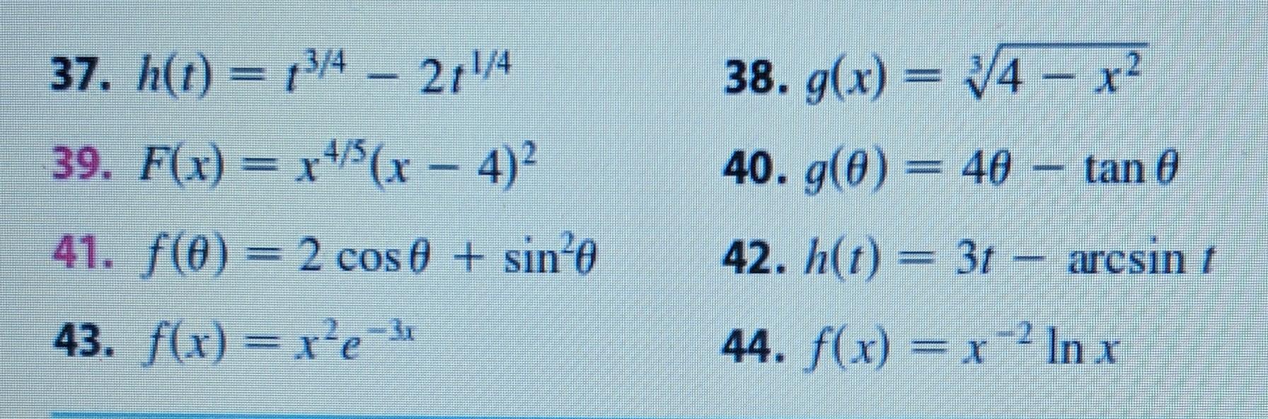 Solved 2 29-44 Find the critical numbers of the function. | Chegg.com