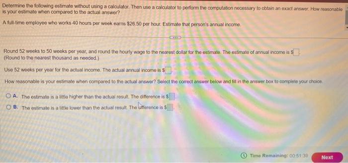 Solved Determine the following estimate without using a | Chegg.com