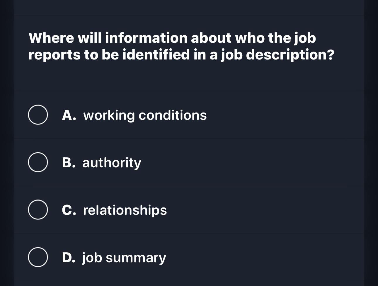 Solved Where will information about who the job reports to | Chegg.com