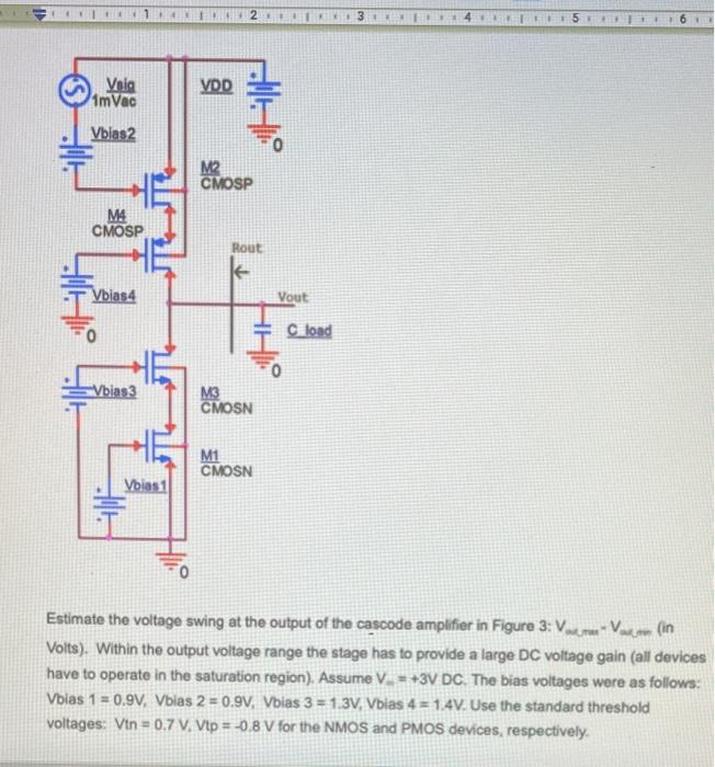 Solved Estimate the voltage swing at the output of the | Chegg.com