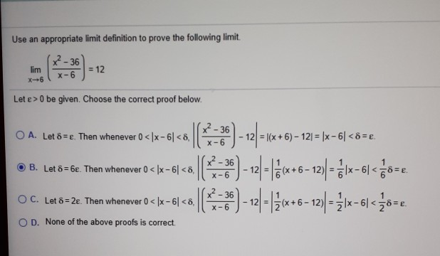 Solved Use an appropriate limit definition to prove the | Chegg.com