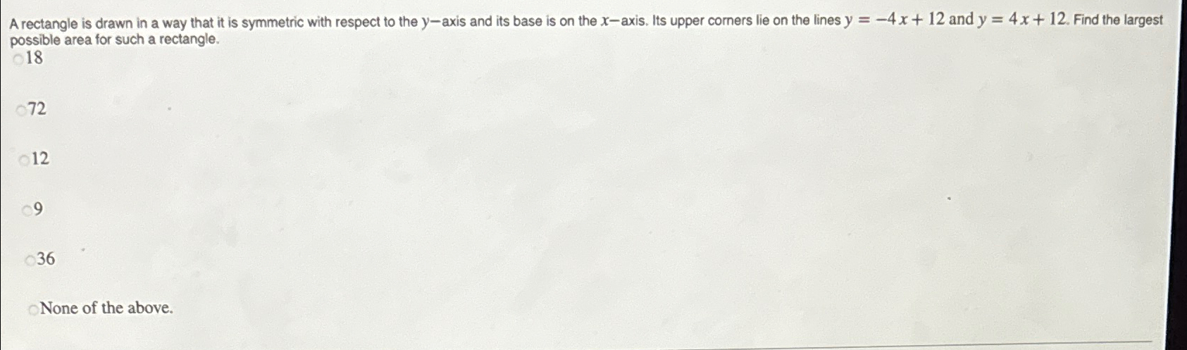 Solved A rectangle is drawn in a way that it is symmetric | Chegg.com
