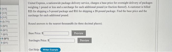 Solved United Express, a nationwide package delivery | Chegg.com